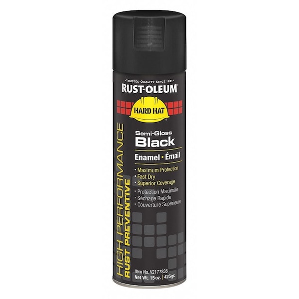 Rust-Oleum Rust Preventative Spray Paint, Black, Semi-Gloss, Solvent ...