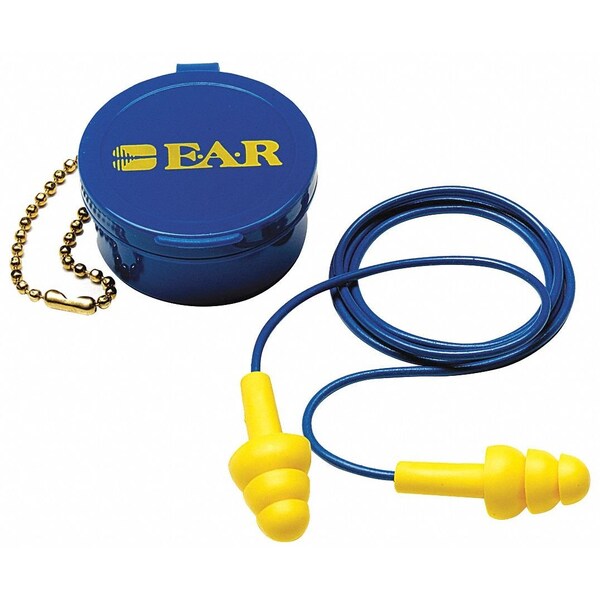 3M E-A-R UltraFit Reusable Corded Ear Plugs, Flanged Shape, NRR 25 dB ...