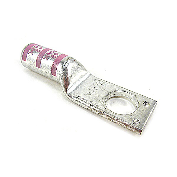 Abb One-Hole Compression Lug, 1/0 AWG Max, 1/2 in Stud, Long Barrel ...