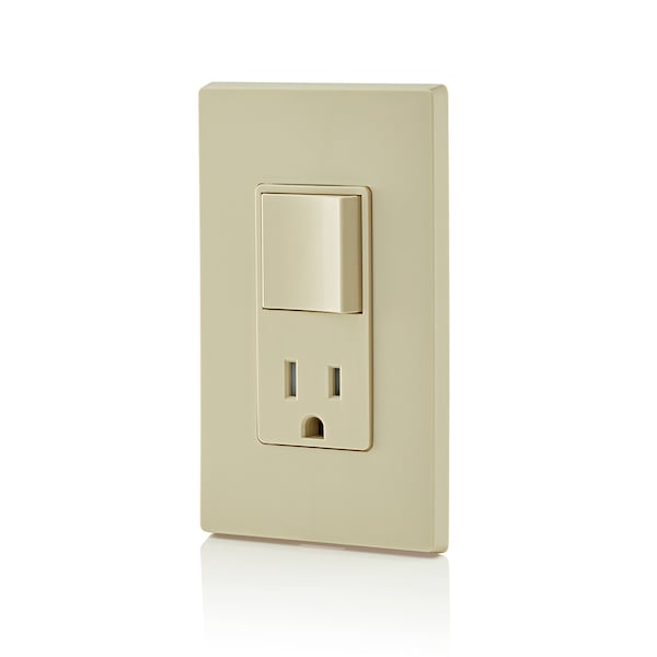 Leviton Combination Device Switch 5-15R Dec Recep Sw Combo Ivory 5625-I ...