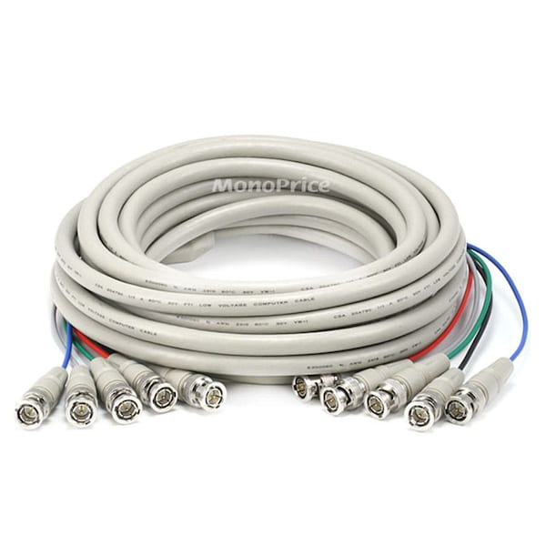 Monoprice Rgb 5Bnc To 5Bnc Rgb Video Cable, 25 ft. 574 | Zoro