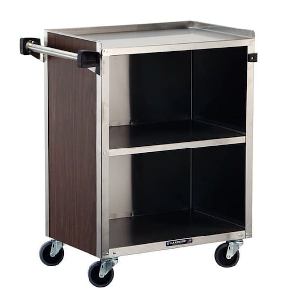 Lakeside Stainless Steel Enclosed Bussing Cart, 3 Shelf, 300 lb ...