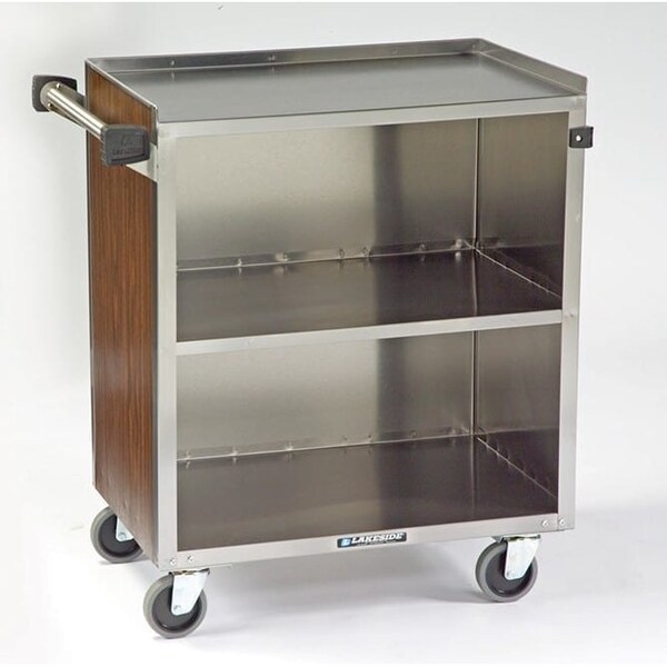 Lakeside Stainless Enclosed Bussing Cart, 3 Shelf, 300 lb Capacity, 18 ...