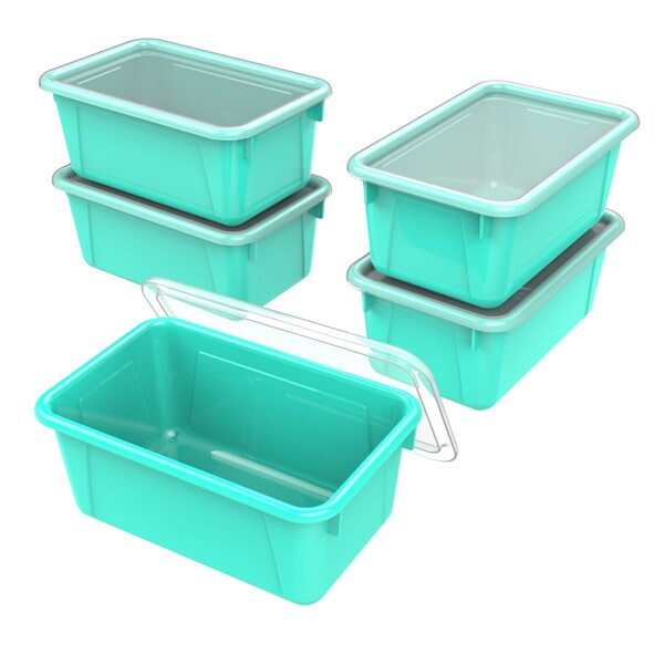 Storex Cubby Storage Bin, Teal, 5 PK 62412U05C | Zoro
