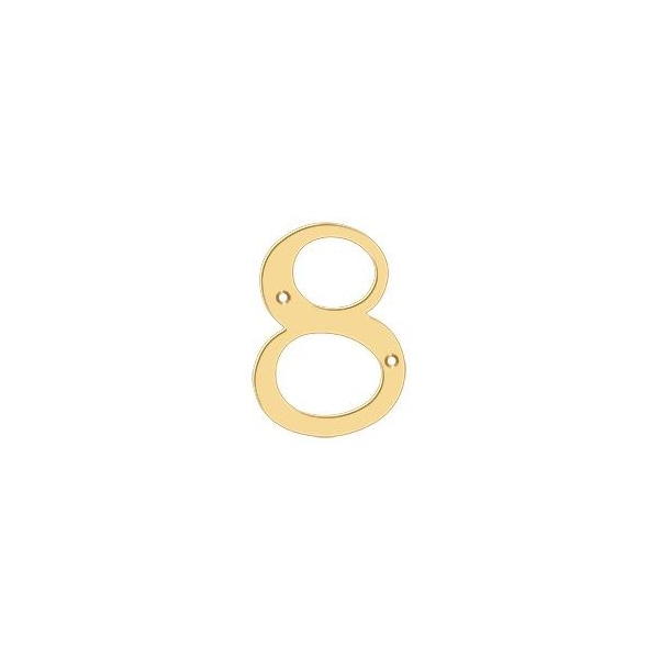 Deltana Numbers, Solid Brass Lifetime Brass 4" RN4-8 | Zoro
