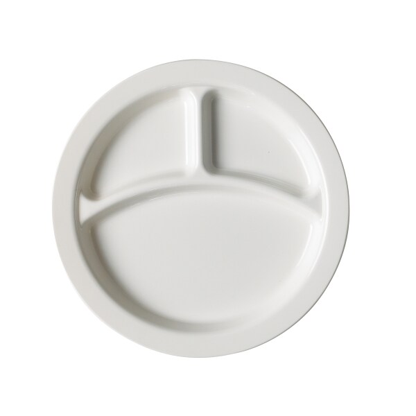 Cambro Plate, 9" Dia, White EA93CW148 | Zoro