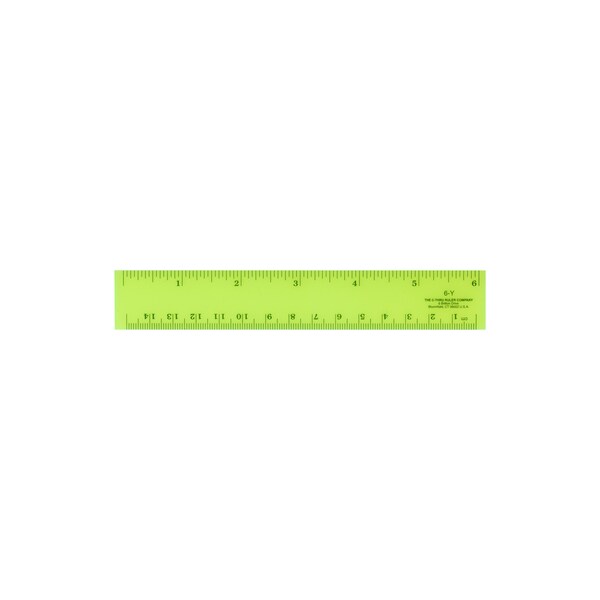 Westcott Rulers, 6"/15 cm Fluorescent Inch/ Metric Ruler 6-Y | Zoro