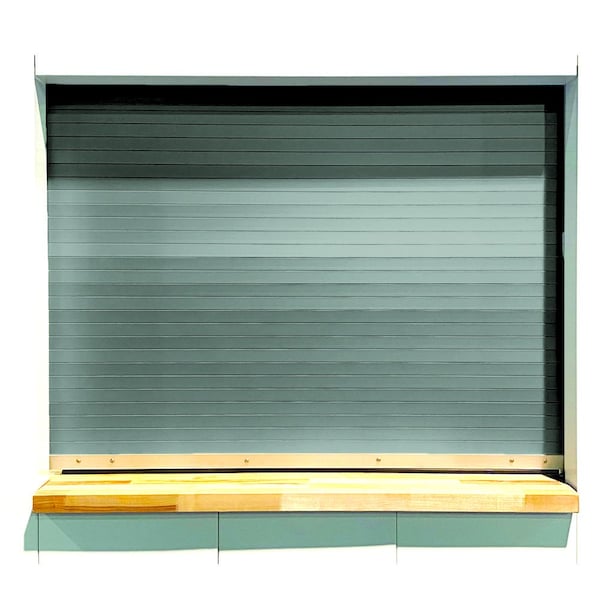 American Garage Door Supply Painted Steel Counter Shutter, Grey, Hei ...