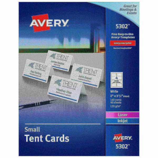 Avery Place Cards, Two-Sided Printing, PK160 5302 | Zoro