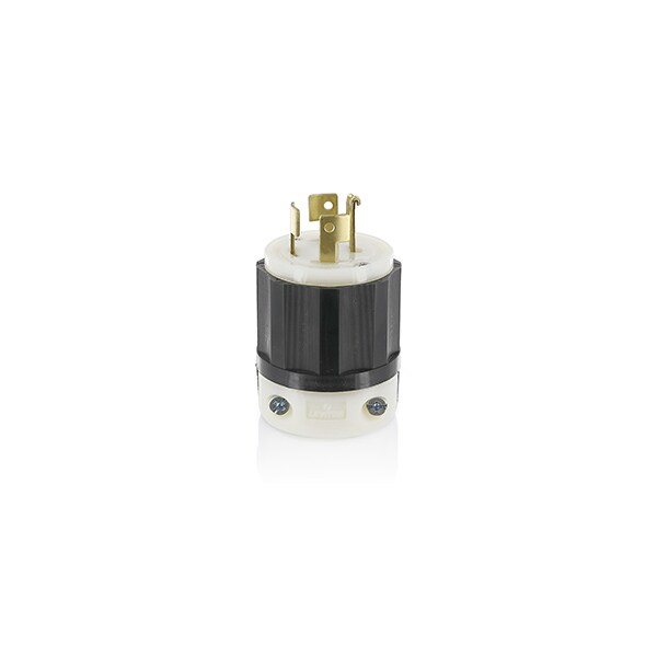 Leviton 20/10A Locking Plug 3P 4W 250/600V Bk/Wt 7411-GC | Zoro