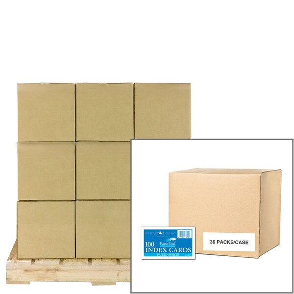 Roaring Spring Pallet of Index Cards, 3"x5", 100 Sheets of White Index ...