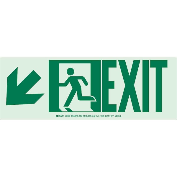 Brady Exit Sign, Aluminum, 14" W, 5" H, Exit, White 81800 | Zoro