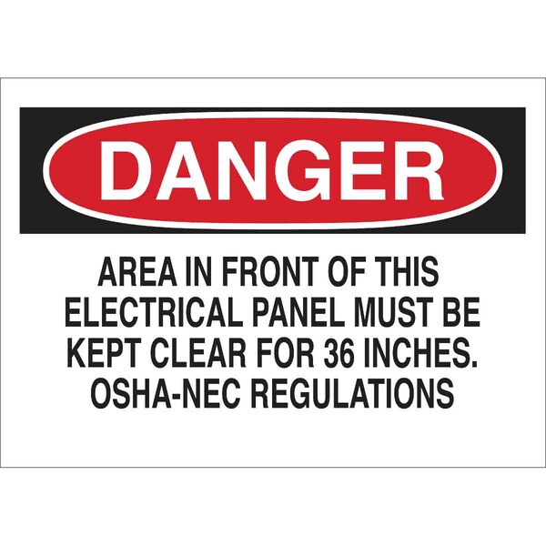 Brady Danger Sign, 10 in Height, 14 in Width, Aluminum, Rectangle ...