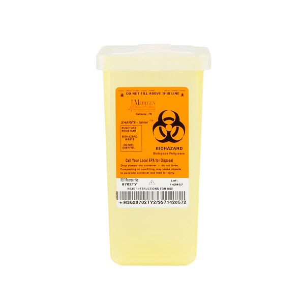 Medegen Medical Products Sharps Container, 1 qt., Yellow, PK72 8702TY ...