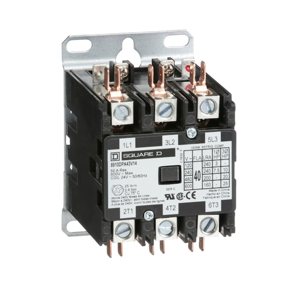 Square D Definite Purpose Magnetic Contactor, 24V AC, 3 P, Non ...