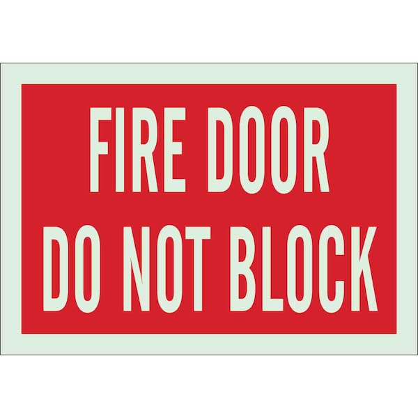 Brady Fire Door Sign, 10" Height, 14" Width, Plastic, Rectangle ...