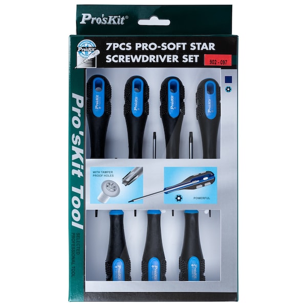 Proskit Security Torx Screwdriver Set, 7pcs 902-097 | Zoro