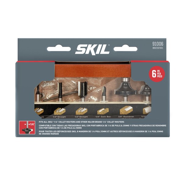 Skil Router Bit Set w Instructions 91006 6pc 91006 Zoro