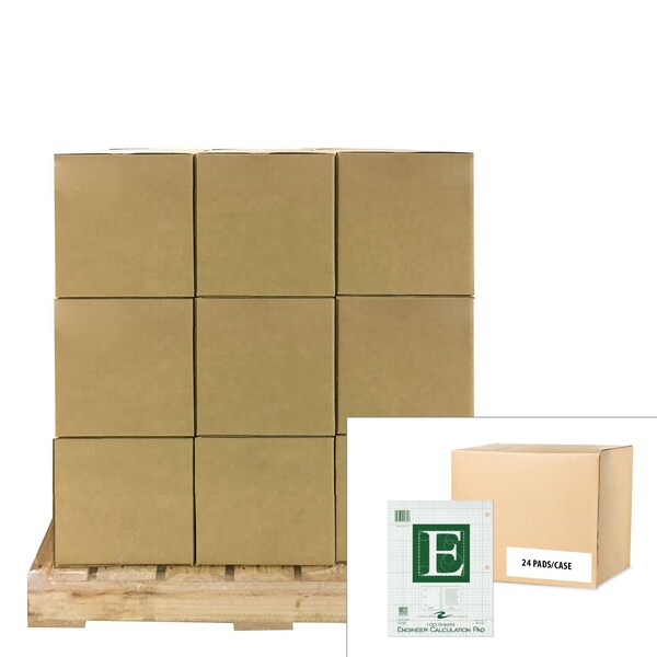 Roaring Spring Pallet of Engineer Pads, 8.5"x11", 100 sht, Green tint ...