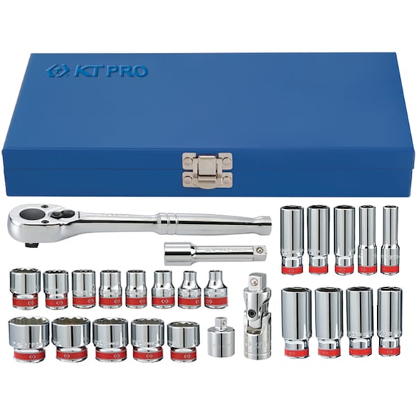 KT PRO TOOLS 3/8" Socket Set, SAE, 26 Piece, - A3005SR
