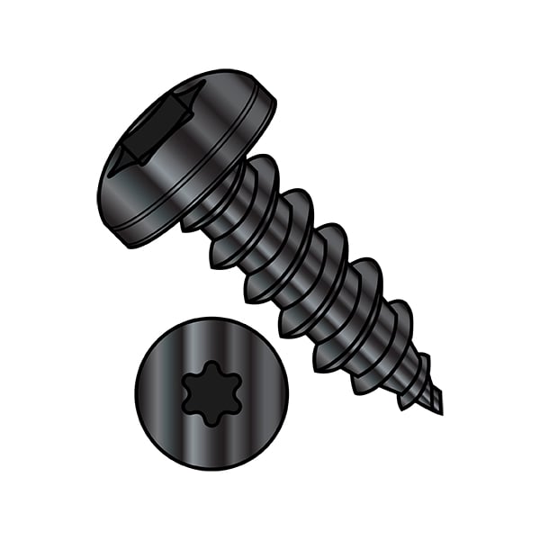 Zoro Select Thread Forming Screw, #10-16 x 3/4 in, Black Stainless ...