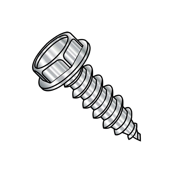 Zoro Select Self-Drilling Screw, #14-10 x 1-1/4 in, Plain 18-8 ...