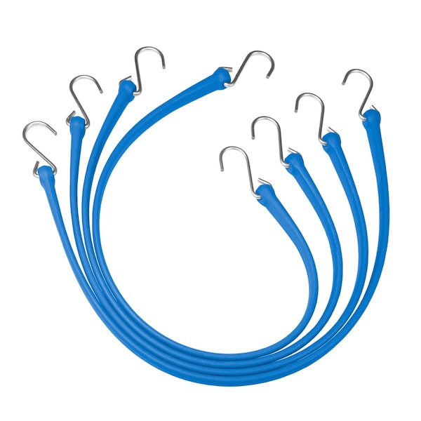 The Perfect Bungee 36” Industrial Grade Poly Tarp Strap, Blue, 4-Count ...