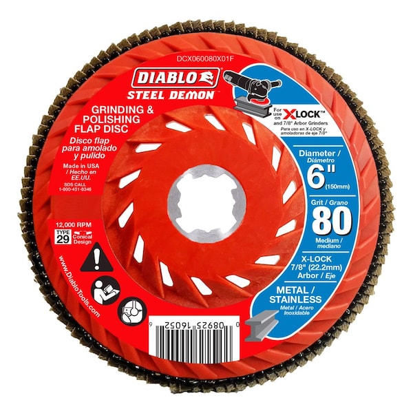 Diablo Flap Disc, 80-Grit for X-Lock and All G DCX060080X01F | Zoro