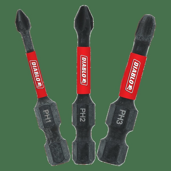 Diablo Driver Bit Range Of Phillips Bits D, PK3 DPHV2-S3 | Zoro
