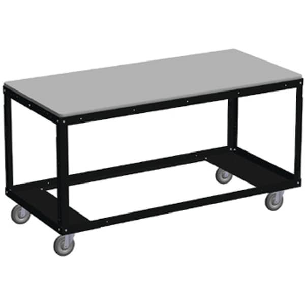 Irsg Heavy Duty Mobile Work Table with Drop Leaves & Bottom Grid Shelf ...