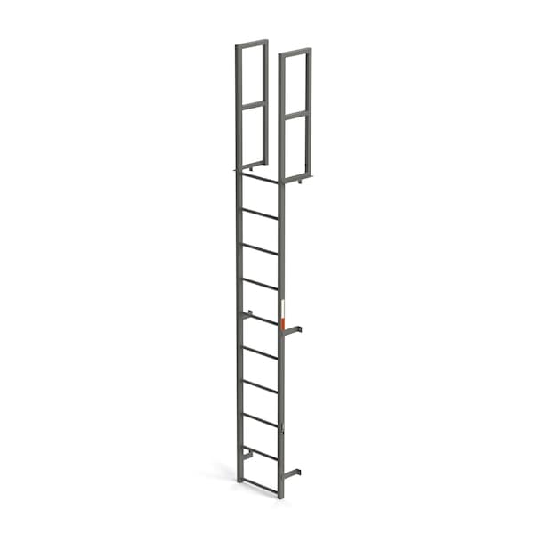 Ega Products Fixed Vertical Ladder, 10 Steps, 10 ft. Top Rung Height ...