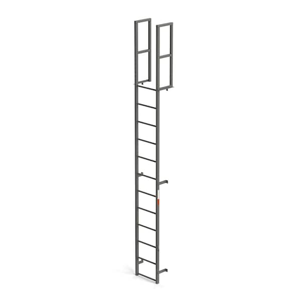Ega Products Fixed Vertical Ladder, 12 Steps, 12 ft. Top Rung Height ...