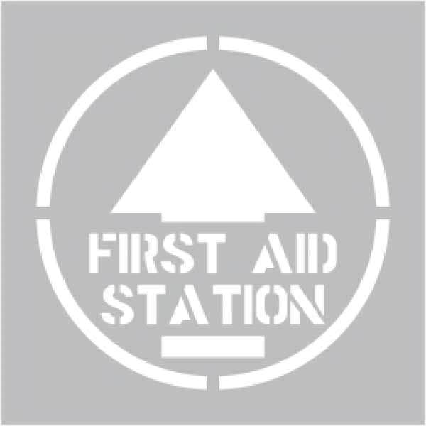 Visual Workplace Floor Stencil, 24"x24", First Aid 60-1924-2424-FA225 ...