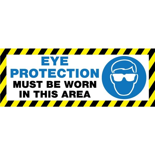 Visual Workplace Safety Banner, 13 oz., 3 ft.x8 ft., Eyewear 60-45-3696 ...