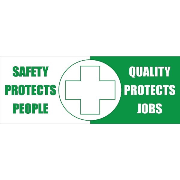Visual Workplace Safety Banner, 13 oz., 3 ft.x8 ft., Safety 60-45-3696 ...