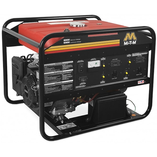 MI-T-M 8,000 W Portable Generator, 7.3 gal. Gasoline, Electric Starter ...