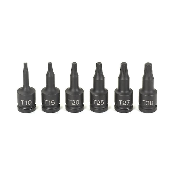 Grey Pneumatic 1/4" Drive Internal Torx Impact Set, Torx(R), 6 pcs 996T ...