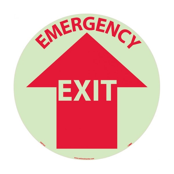 Nmc Emergency Exit Glow Walk On Floor Sign GWFS25 | Zoro