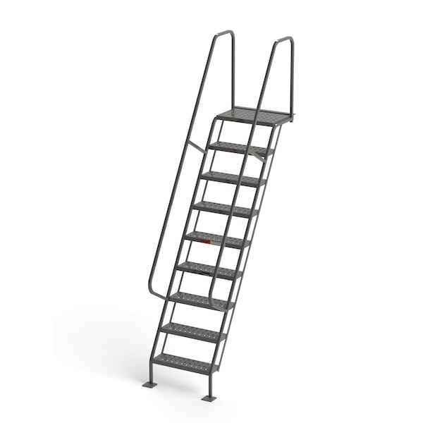 Ega Products 120" Overall H, All-Welded Access Stairway, 9 Steps, 300 ...