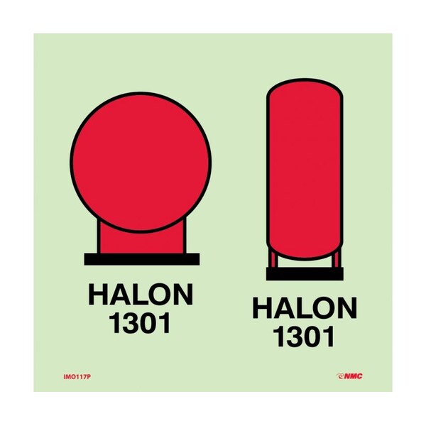 Nmc Symbol Halon Bottles In Protected Ar.. Imo Label, IMO117P IMO117P ...
