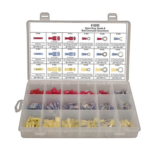 Disco Nylon Wire Terminal Assortment, 315 PCS 8202 | Zoro