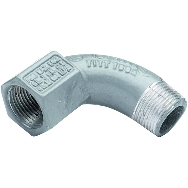 Killark Conduit Fitting 90 Deg Elbow, Aluminum, Plain, Gray BL-90-3 | Zoro