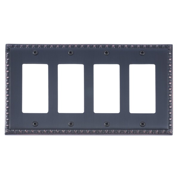 Brass Accents Egg and Dart Quad GFCI, Number of Gangs: 4 Venetian ...