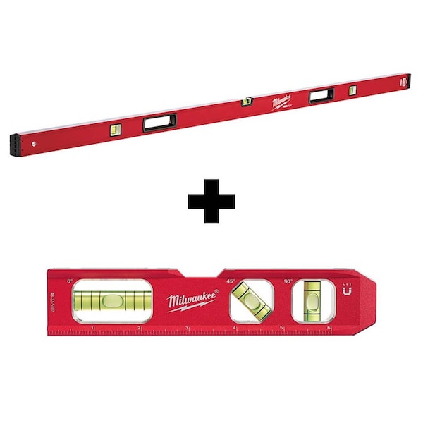 Milwaukee Tool Box Level, w/Compact Billet Torpedo Level MLBX72, 48-22 ...