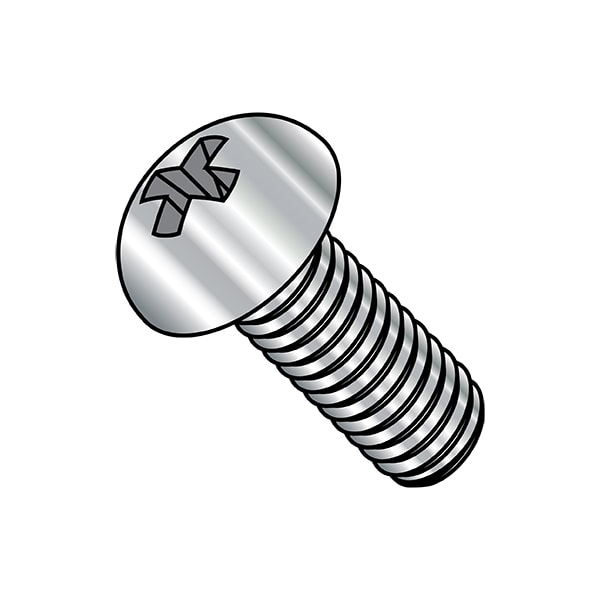 Zoro Select #10-24 x 5/8 in Phillips Round Machine Screw, Plain ...