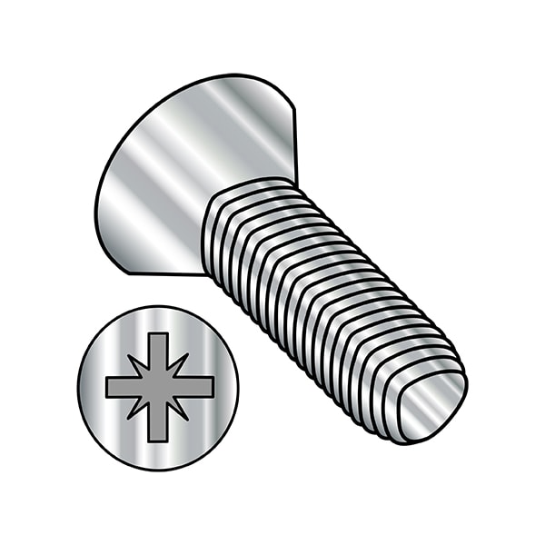 Zoro Select Thread Cutting Screw, M3-0.50 x 8 mm, Plain Stainless Steel ...
