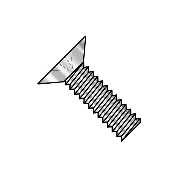 Zoro Select #4-40 x 3/8 in Phillips Flat Machine Screw, Plain Stainless ...