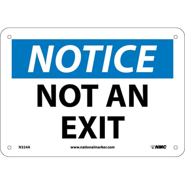 Nmc Not An Exit Sign, 10 in W, 7 in H, Aluminum N324A | Zoro