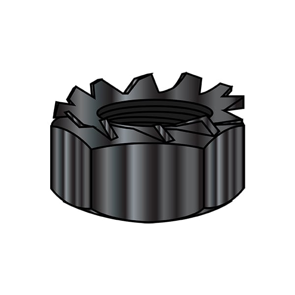 Zoro Select External Tooth K-Lock Lock Nut, #4-40, Steel, Black Zinc, 0 ...