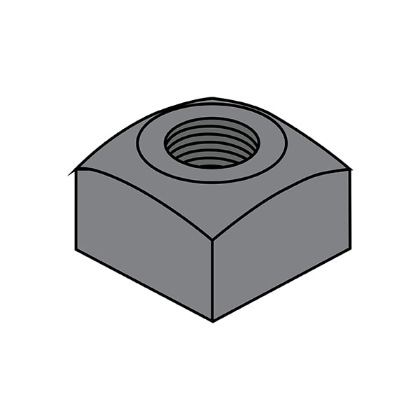 Zoro Select 1/2-13 HEAVY SQUARE NUT PLAIN 50NQHP | Zoro